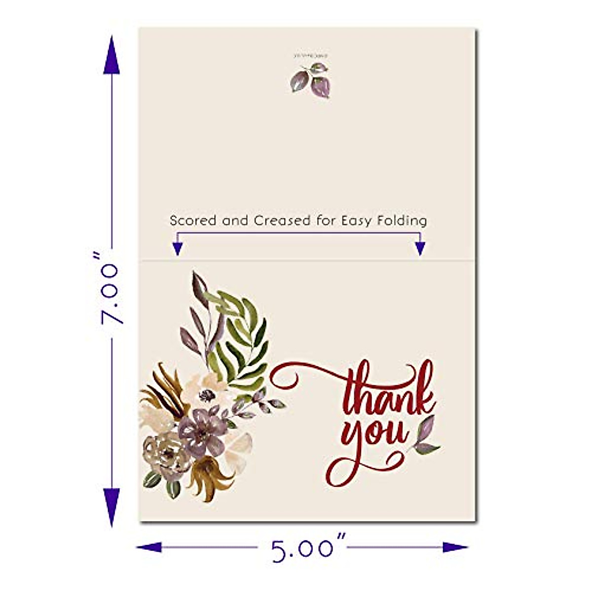Funeral Thank You Cards - Sympathy Bereavement Thank You Cards With Envelopes - Message Inside (25, Fall Flowers)