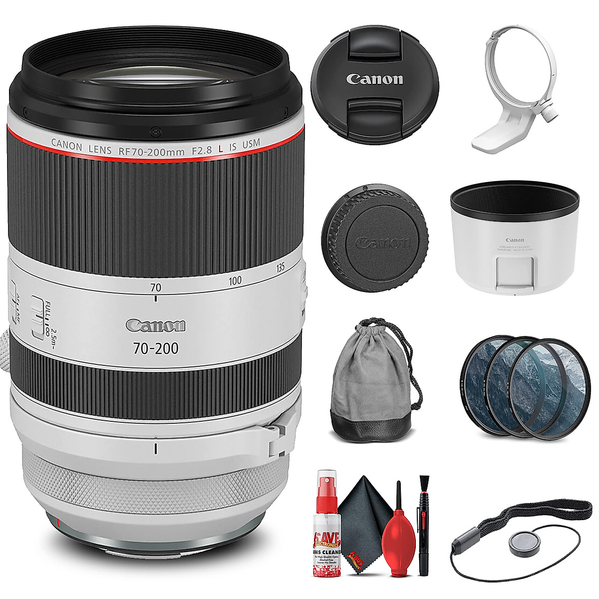 Canon RF 70-200mm f/2.8L is USM Lens (3792C002) + Filter Kit + Cap Keeper + Cleaning Kit + More (Renewed)