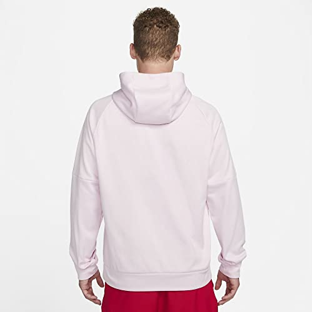 Nike Therma-FIT Men's Pullover Fitness Hoodie (as1, alpha, m, regular, regular, Pink Foam/Pink Foam/University Red/Black)