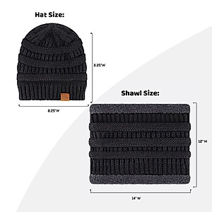 Winter Hat Fleece Lined Neck Warmer Scarf and Gloves Set for Women Knit Beanie Winter Gloves and Scarves Cold Weather