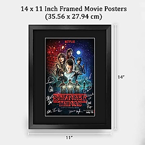 HWC Trading Framed 11" x 14" Print - Stranger Things TV Series Poster The Cast Signed Gift Mounted Printed Autograph Film Gifts Photo Picture Display