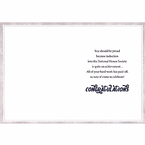 Designer Greetings What an Honor: Black and Yellow Torch and Swirls on Blue and Gray NHS/National Honor Society Graduation Congratulations Card