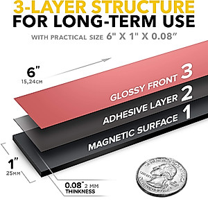 Magnetic Strips with Adhesive Backing - Magnetic Tape for Crafts - Tool and Knife Magnet Strips for Kitchen, Garage and Garden - Adhesive Magnetic Tool Holder Strip for Wall