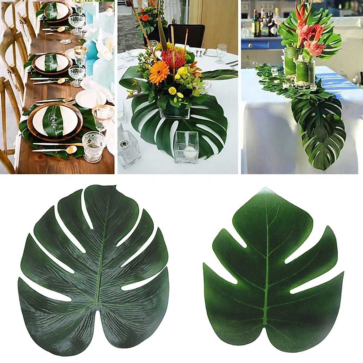 millet16zjh 12Pcs Artificial Leaf Tropical Palm Leaves Home Garden Decor S