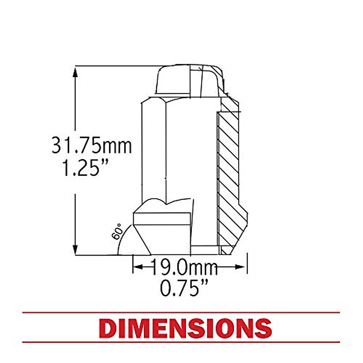 Wheel Accessories Parts Set of 16 Chrome 10x1.25 ATV Lug Nuts Bulge Acorn Seat 1.25" Long, 14mm Hex - Fits Honda, Suzuki, Yamaha & Arctic Cat ATV/UTVs and 550/850 Polaris Sportsman XP ATVs