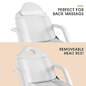 Artist hand Massage Table Electric Height Adjustable Massage Bed Massage Bed Facial Bed Lash Bed for Eyelash Extensions Salon Chair (White)