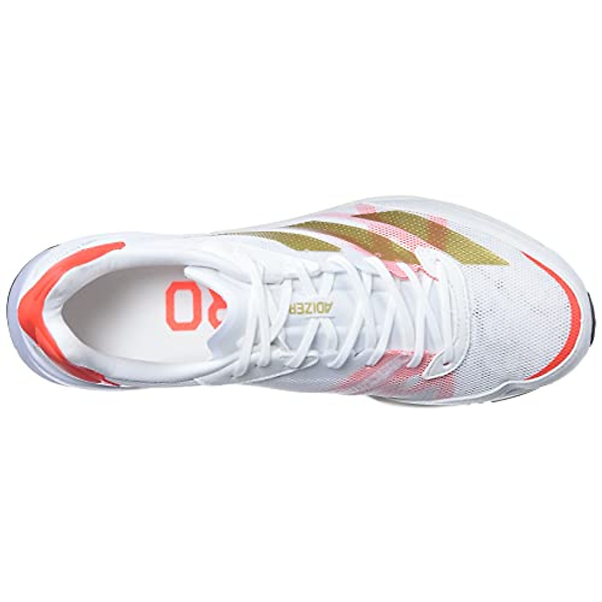 adidas Adizero Adios 6 Running Shoe - Women's FTW White/Gold Metallic/Solar Red, 6.5