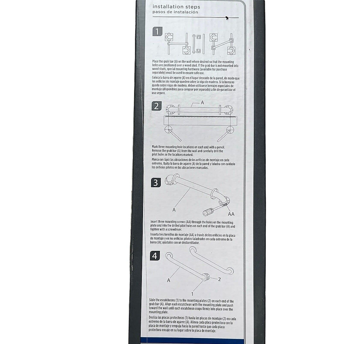 Glacier Bay 24 in X 1 1/2 in Concealed grab Bar...White