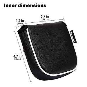 BIG TEETH Golf Square Mallet Putter Cover Headcover fit Center Shaft and Heel Shaft Putters Both Putter Cover Mallet Magnetic Cover Golf Club Protector for Scotty Cameron Odyssey Waterproof