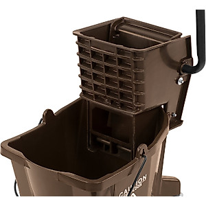 CFS 3690469 Commercial Mop Bucket With Side Press Wringer, 35 Quart Capacity, Brown