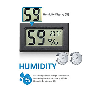8PCS Mini LCD Digital Thermo-Hygrometer Thermometer, diymore Humidity Temperature Tester Embedded Mini Hygrometer Indoor Room with Batteries(Only ℃ Display)