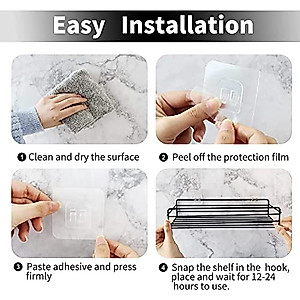 Fujampe Shower Caddy, Rustproof 304 Adhesive Shower Organizer Shelf Bathroom Shelf Storage Organizer No Drilling Kitchen Storage Rack Wall-Mounted for Bathroom, Dorm and Kitchen