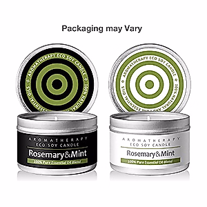 I & Candle Aromatherapy Soy Wax Scented Candles (Rosemary & Mint)