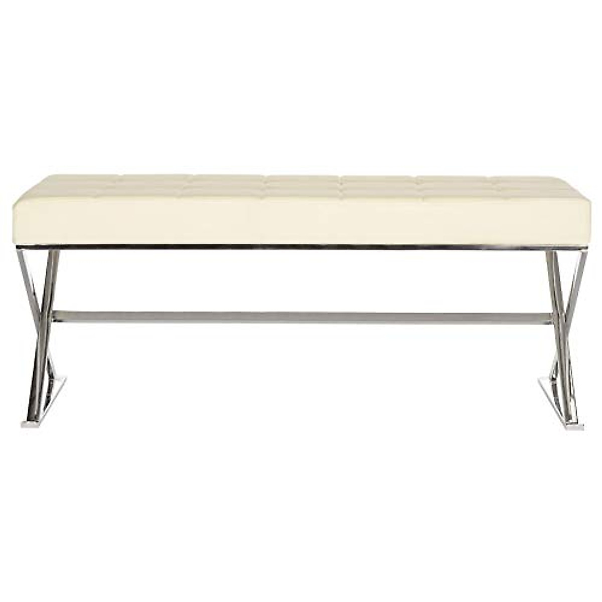 Safavieh Home Collection Micha Modern Glam Cream Bench