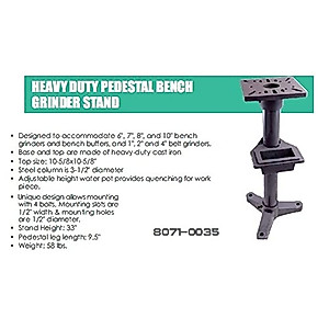 HHIP 8071-0035 Heavy Duty Bench Grinder Stand