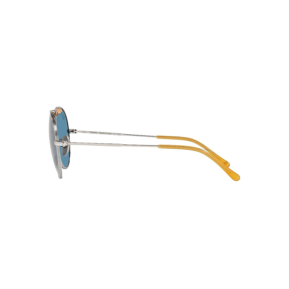 Ray-Ban RB8063 Titanium Aviator Sunglasses, Silver/Blue Polarized, 55 mm