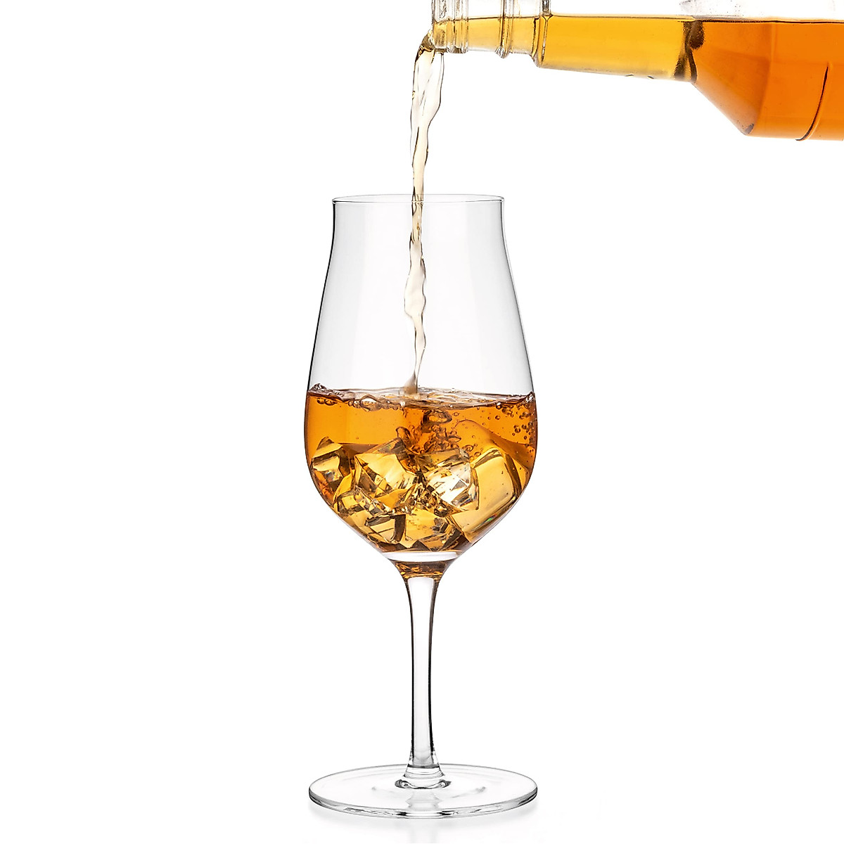 LUXBE - Bourbon, Brandy & Cognac Crystal Glasses Tulip Snifter, Set of 4 - Large Handcrafted LeadFree Glass - Great for Spirits Drinks - Whiskey Scotch - 10oz/300ml