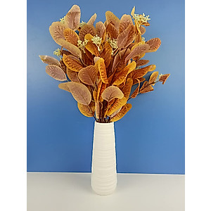 Etycoo 6 Pieces Artificial Eucalyptus Leaves Artificial Plants Greenery Decor for Wedding Party Home Garden Wreath Decor (Royal Blue)