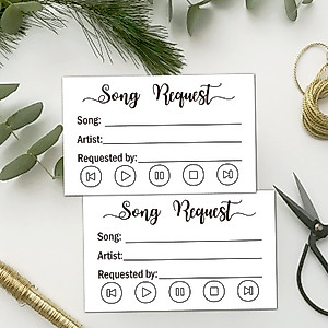 TENTADO 50 Song Request Cards for Wedding DJ, Prom, Party, Response Card, Plain RSVP kit for Wedding, Baby Bridal Shower, Birthday, Invitations, 3.5 X 2 inches