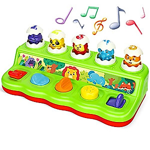 YEEBAY Pop Up Animals Toy with Music & Sound, Early Developmental Toy for 12-18 Months Baby, Infants & Toddlers,1 Year Old Girls & Boys