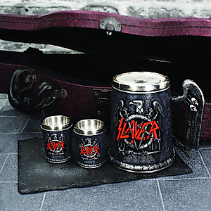 Nemesis Now B4132M8 Slayer Shot Glass 7cm Black, Resin w/Stainless Steel Insert, Grey