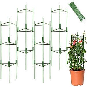 Legigo 4ft 4-Pack Tomato Cage for Garden Plant Support- Up to 48inch Garden Stakes Tomato Cage, Tomato Trellis for Potted Plants, Tomato Cages Plant Stakes for Climbing Vegetables Plants Flowers