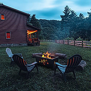 Fire Pits, Outdoor Fire Pit,Firepit for Outside,Wood Burning Fire Pit,28 Inch Cast Iron Fire Pit with Log Grate,Poker Black