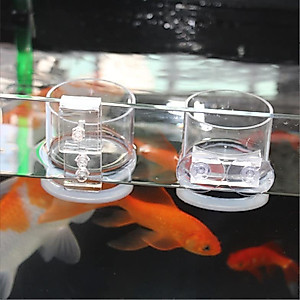 Fish Tank Suction Cup Feeder Acrylic Transparent Fish Ring Food Feeder Clear Fish Feeding Ring with Anti-Collision Strip for Aquarium Fish Tank
