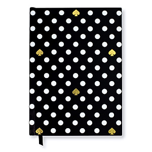 Kate Spade New York Undated Daily Planner, Large Journal Planner, To Do List Notebook, Black/Gold Hardcover Personal Organizer, Polka Dots