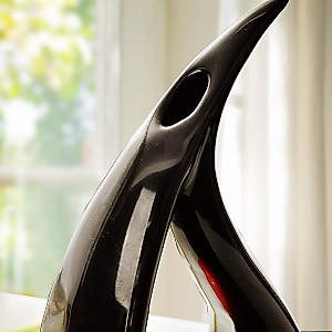 Cozylkx 11 x 6 Inch Modern Abstract Sculpture Statue, Office Home Decor Ornament Ceramic Figures, Red