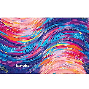 Tervis Etta Vee - Happy Abstract Stainless Steel Insulated Tumbler with Clear and Black Hammer Lid, 20oz, Silver