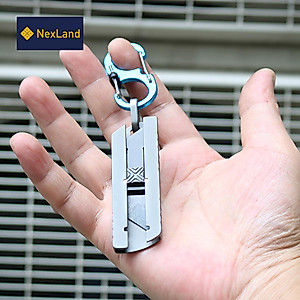 NexLand S01-T06 Sliding Utility Knife Titanium Construction with Black Ceramic Blade Razor Sharp for EDC 1pc