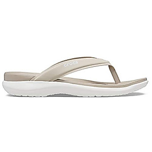 Crocs Capri V Sporty Flip Flops | Sandals for Women, Cobblestone, 11