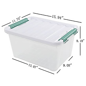 Innouse 6 Pack Plastic Latch Storage Box, 20 Qt Storage Container with Lid