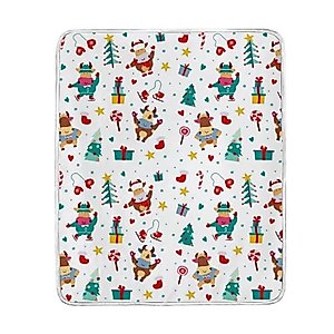 DreamBay Soft Throw Blanket for Couch Sofa Christmas Tree Cute Bull Lightweight Blanket Women Microfiber Blanket for Bed Office Camping Travel 50x60 inches