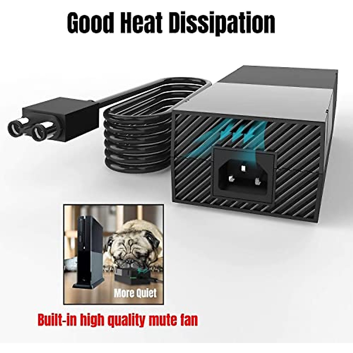 Power Brick for Xbox One, X1, Lyyes Power Supply AC Adapter Replacement Charger