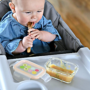 Sage Spoonfuls Glass Baby Food Containers with Lids - 6 Pack, 4 oz Baby Food Jars, Durable & Leakproof, Freezer Storage, Reusable Small Glass Baby Food Containers, Microwave & Dishwasher Friendly