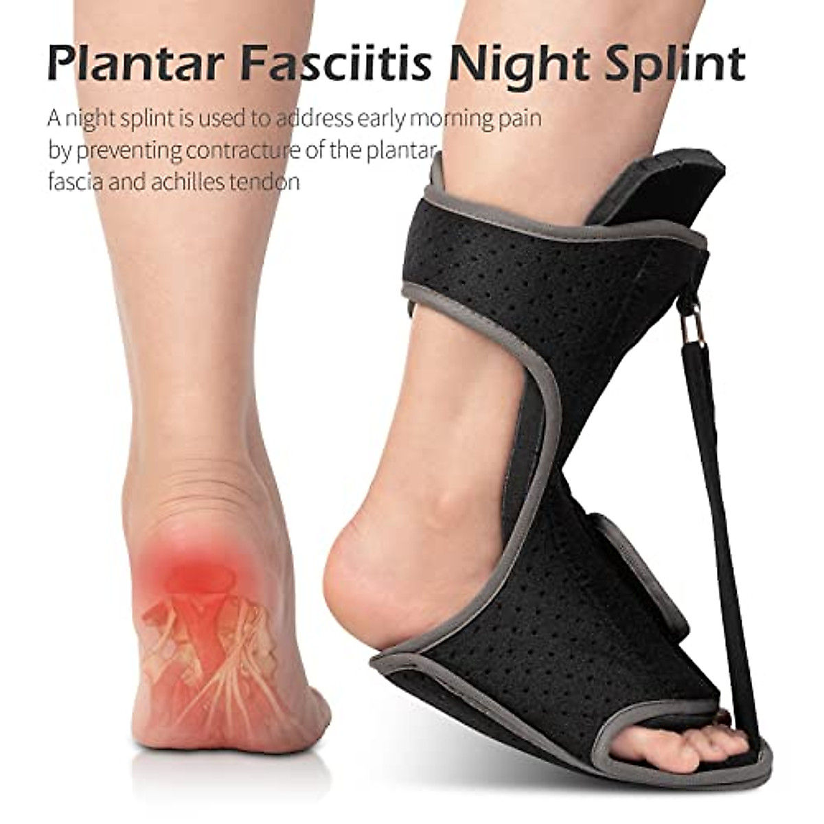 Draland Plantar Fasciitis Night Splint: 2 Pack of Upgraded Foot Brace for Plantar Fasciitis Achilles Tendinitis Pain Relief | Provide Optimal Comfort & Support Intensity | Easy Use & Both for Men Women