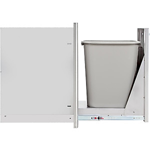 Blaze 13-Inch Narrow Roll-Out Stainless Steel Trash Bin - BLZ-TRNW-DRW-H