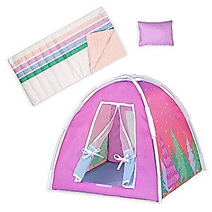 Glitter Girls – Camping Set – Colorful Play Tent & Rainbow Sleeping Bag with Pillow – 14-inch Doll Accessories for Kids Ages 3 and Up – Children’s Toys