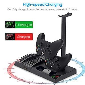 Vertical Stand with Cooling Fan Compatible with Xbox Series S with 1400mAh Rechargeable Battery Pack, YUANHOT Charging Station Dock with Controller Charger Ports, Cooler System