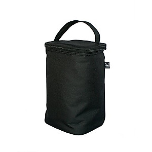 J.L. Childress Tall Twocool, Breastmilk Cooler, Baby Bottle & Baby Food Bag, Insulated & Leak Proof, Ice Pack Included, Fits 2-4 Bottles (Black)