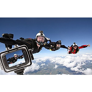 Pyle Mini HD Sports Action Camera - Camcorder w/ 5.0 MP Camera, 2" Touch Screen, USB SD Card, Rechargeable Battery - Waterproof Case, Bike Handle bar, Helmet Mount, Car Charger PSCHD30OR (Orange)