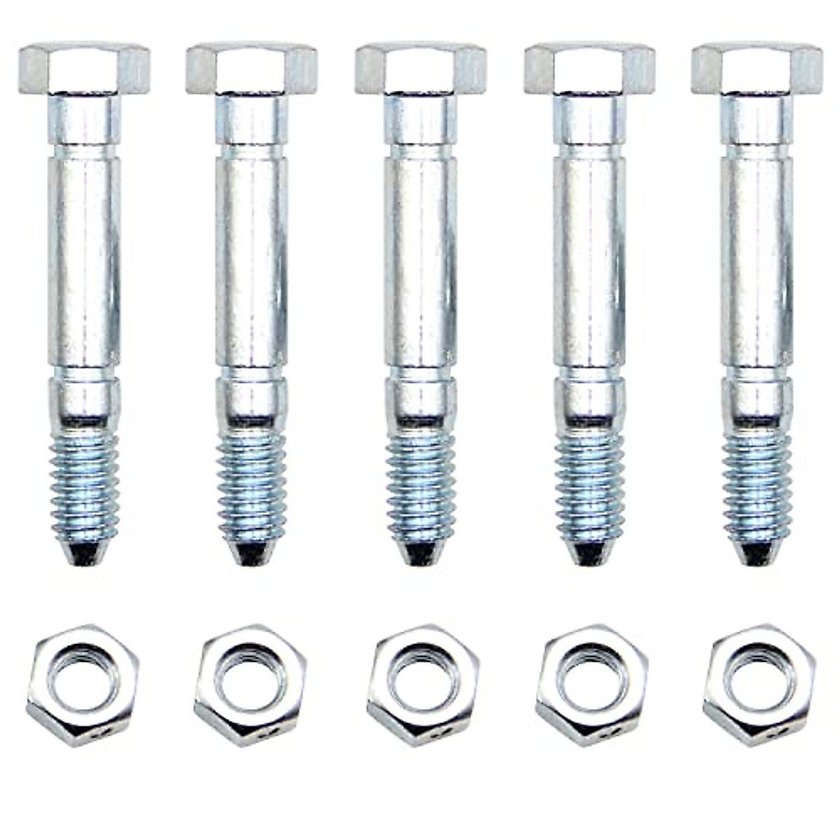 HAKATOP 5 PK 51001500 5/16" Shear Bolts & Nuts Replacement for Ariens 51001500 510015 Shear Bolts John Deere AM136890 Snowlower Shear Pins