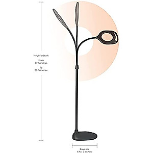 OttLite 2-in-1 LED Magnifier Floor and Table Light | Task Lamp, Craft Lamp | 2X Optical Grade Magnifier, 4X Spot Magnifier, Natural Daylight LEDs | Home, Office, Workshop, Dorm