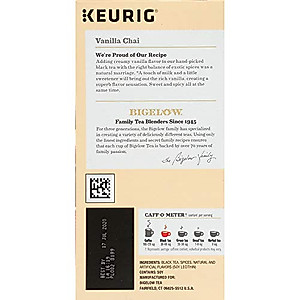 Bigelow Vanilla Chai Black Tea Keurig K-Cups, 24 Count Box (Pack of 1), Caffeinated 24 K-Cup Pods Total