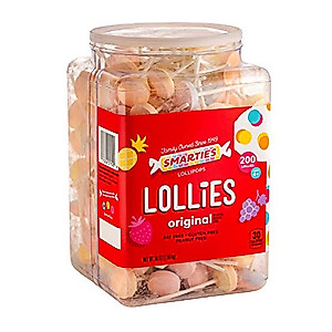 Smarties Double Lollies | Gluten Free, Peanut ,Fat Free Assorted Fruity Flavors, Low Calorie Perfect for Birthdays Parties Made by US Candy Company Since 1949 - 56 oz 200 Count Lollipops