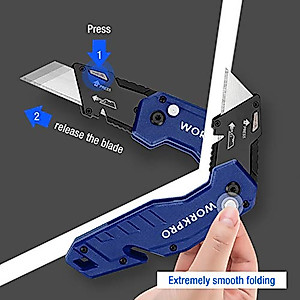 WORKPRO Folding Utility Knife & WORKPRO Folding Utility Knife, 15 Extra Blades Included
