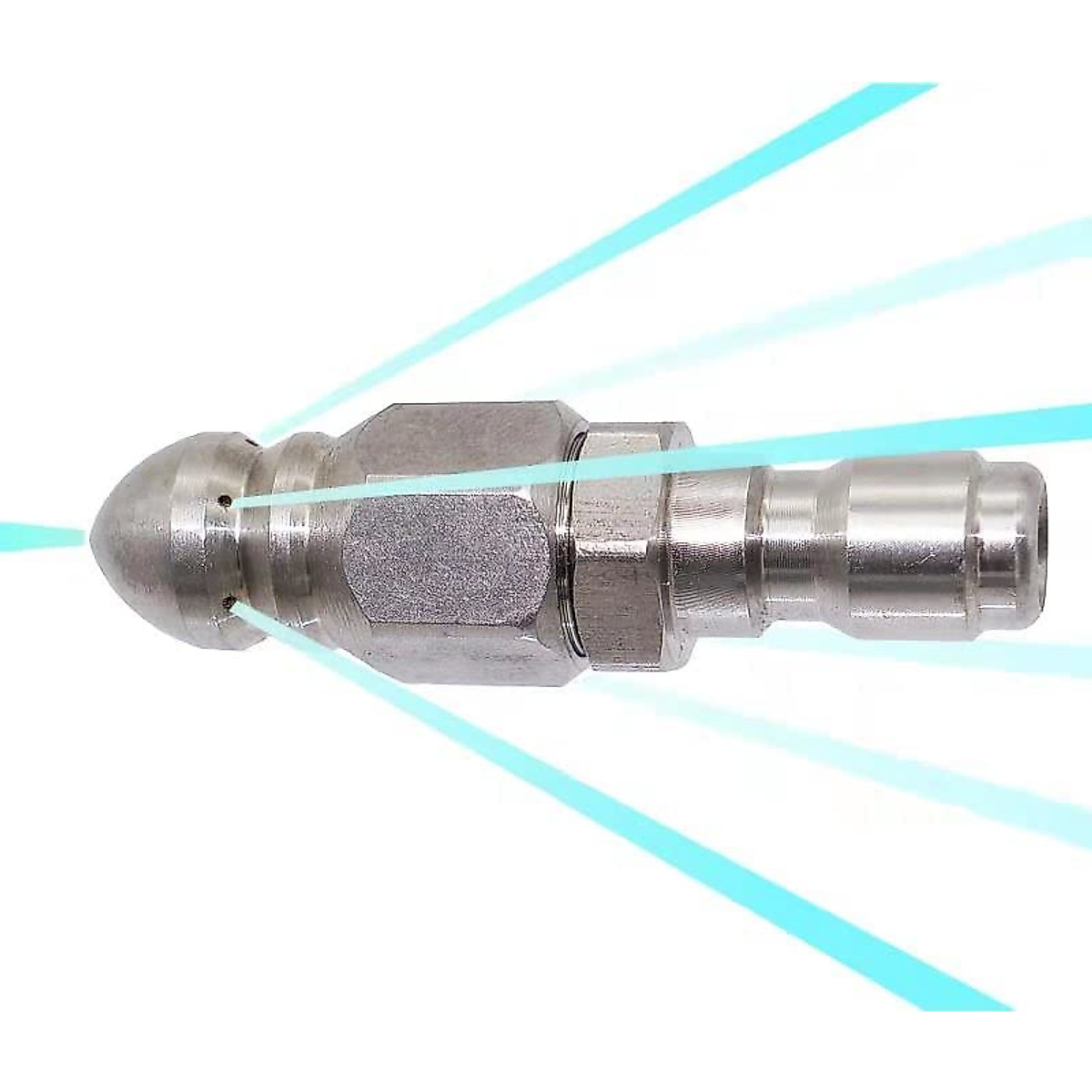 Millie Pressure Washer Sewer Jetter Nozzle with Stainless Steel, Mini Compact Durable Sewer Jet Nozzle,Pressure Drain Jetter Hose Nozzle,1/4'' Quickly Connector, 5000 PSI (1 Set)