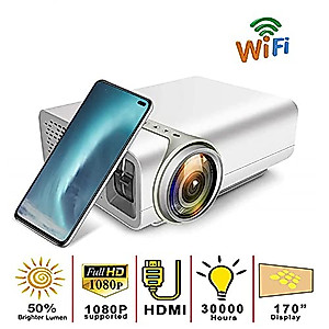 DROOS LED with USB 1080P HD Projector for Home Theater System YG530 Portable Movie Video Player (Size : YG520 White) (Size :(projectors)